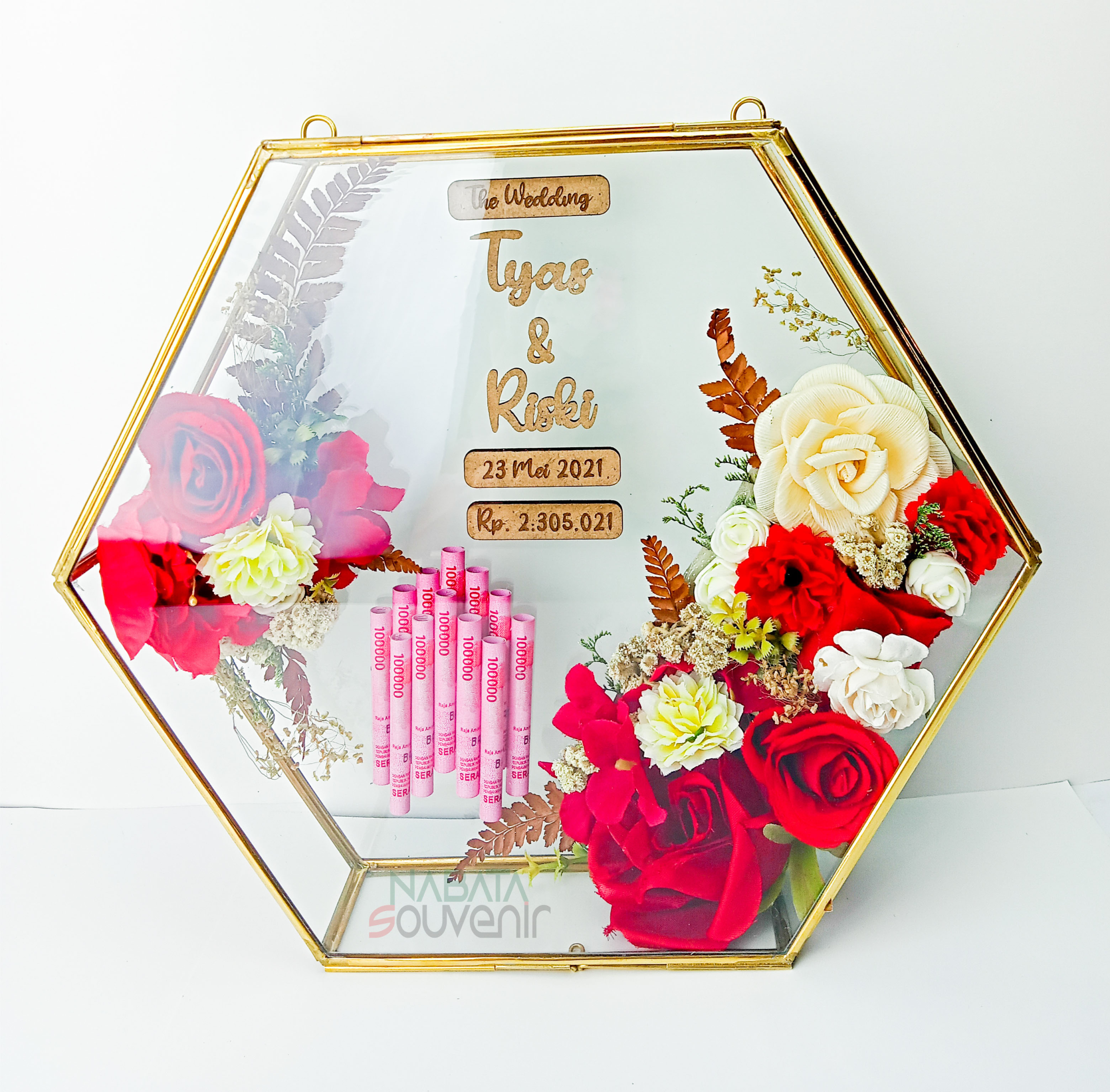 Mahar Hexagonal Full Transparan - NABATA SOUVENIR