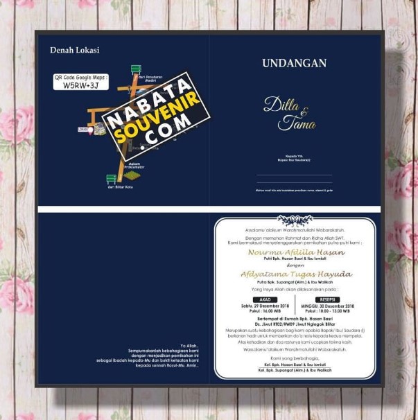Undangan Pernikahan Tema Biru Dongker - NABATA SOUVENIR