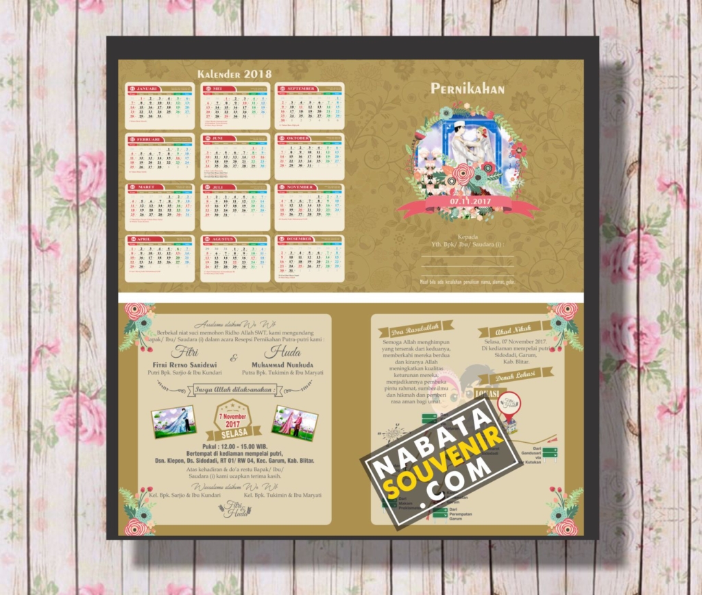 Undangan Pernikahan 63 Model Kalender - NABATA SOUVENIR